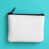 China White Blank Sublimation Neoprene Coin Purse With Zipper Portable Neoprene Wallet Blanks for sale