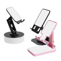 China Personalized 360° Rotating Portable Sublimation Phone Stand Blanks Printable Foldable Retractable Desktop Colorful Phone Holder Mobile Stand for sale