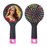 China Portable Colorful Sublimation Hair Brush Comb Blank For Custom Photo Printing for sale