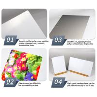 China 7inch 8inch Sublimation Aluminum Photo Frame Bamboo Base Blanks Custom Metal Picture Frames for sale