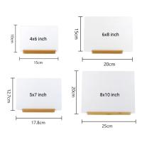 China 7inch 8inch Sublimation Aluminum Photo Frame Bamboo Base Blanks Custom Metal Picture Frames for sale