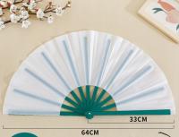 China 13 Inch Loud Noise Clacking Fans Sublimation Blanks Folded Polyester Hand Clack Fan for sale