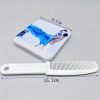 China Plastic Sublimation Hand Mirror With Hair Comb Custom Cosmetic Makeup Portable Pocket Mirror for sale