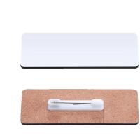 China Blank MDF Wooden Sublimation Name Badge Rectangle And Round Shape Personalized Wooden Name Tags for sale