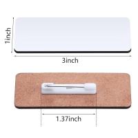 China Blank MDF Wooden Sublimation Name Badge Rectangle And Round Shape Personalized Wooden Name Tags for sale