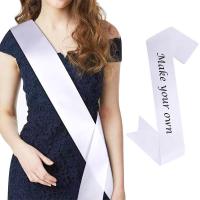 China Customizable Blanks White Satin Sublimation Birthday Sash Bridesmaid Sash Party Shoulder Straps Welcome Belt for sale
