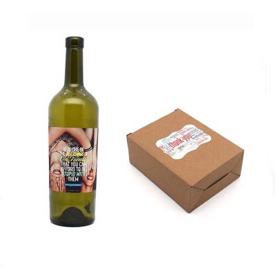 China Custom Blank Sublimation Wine Bottle Sticker For Decoration Sublimation Sticker For Gift Box Creative Gifts DIY Printing for sale