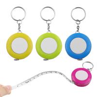 China Personalized 150cm 60 Inch Blank Plastic Sublimation Keychain Tape Measure Portable Retractable Measuring Tape Accurate Markings For Home Office for sale