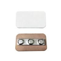China Diy Photo Printing MDF Wooden Sublimation Name Badge Blanks Custom Magnetic Name Tags for sale