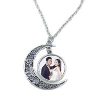 China Personalized Moon Necklace Sublimation Pendant Necklaces Blanks for sale