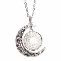 China Personalized Moon Necklace Sublimation Pendant Necklaces Blanks for sale
