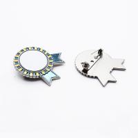 China Custom Sublimation Round Metal Brooches Women DIY Pin Badge for sale