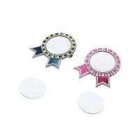 China Custom Sublimation Round Metal Brooches Women DIY Pin Badge for sale