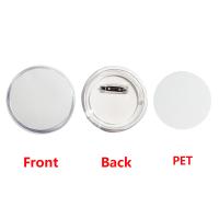 China Personalized Plastic Transparent Round Sublimation Pin Badges Blanks With Printable PET Sheet for sale