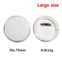 China Personalized Plastic Transparent Round Sublimation Pin Badges Blanks With Printable PET Sheet for sale