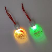 China Sublimation Christmas Ornaments Personalized Glow In Dark Round Sublimation Blanks LED Acrylic Light USB Charger And Battery for sale