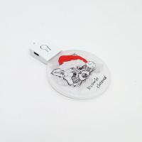 China Sublimation Christmas Ornaments Personalized Glow In Dark Round Sublimation Blanks LED Acrylic Light USB Charger And Battery for sale