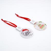 China Sublimation Christmas Ornaments Personalized Glow In Dark Round Sublimation Blanks LED Acrylic Light USB Charger And Battery for sale