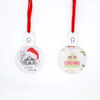 China Sublimation Christmas Ornaments Personalized Glow In Dark Round Sublimation Blanks LED Acrylic Light USB Charger And Battery for sale