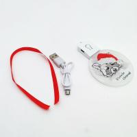 China Sublimation Christmas Ornaments Personalized Glow In Dark Round Sublimation Blanks LED Acrylic Light USB Charger And Battery for sale