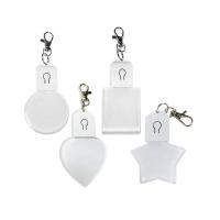 China Custom Acrylic LED Light Up Keyring Blanks Sublimation Light Keychains for sale