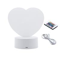China Sublimation Blank LED Acrylic Night Light Photo Frame Ornament For Home Office for sale
