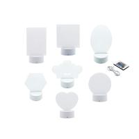 China Sublimation Blank LED Acrylic Night Light Photo Frame Ornament For Home Office for sale