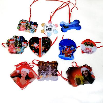 China Sublimation Acrylic Pendant Blank Resin Ornament Blank Christmas Ornaments For Personalization for sale