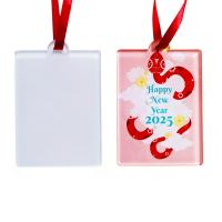 China Sublimation Blank Acrylic Car Hanging Pendant Diy Printing Acrylic Christmas Decoration Blank Acrylic Ornaments for sale