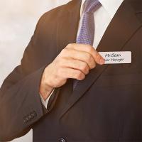 China Sublimation Acrylic Badge Blanks With Pin Custom Printing Sublimation Name Tags for sale