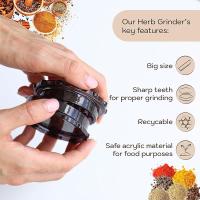 China Portable Double Sided Manual Sublimation Herb Grinder With Printable Acrylic Blanks Plastic Small Spice Grinder With Storage for sale