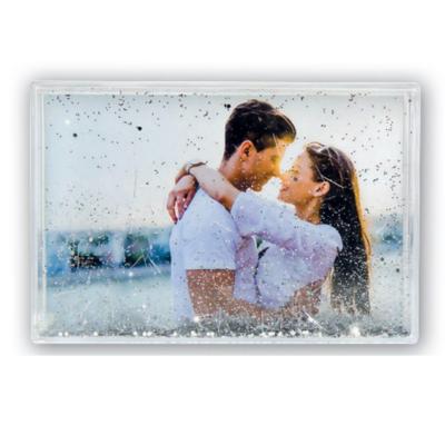 China Sublimation Glitter Liquid Photo Frame With Printable Aluminum Sheet Diy Custom Photo Printing Liquid Picture Frame for sale