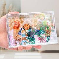 China Sublimation Glitter Liquid Photo Frame With Printable Aluminum Sheet Diy Custom Photo Printing Liquid Picture Frame for sale
