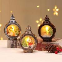 China Personalized Photo Lantern Sublimation Blank LED Christmas Lanterns Hanging Ornaments Christmas Decorations for sale