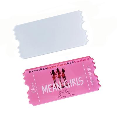 China Creative 3mm Sublimation Blank Acrylic Ticket for sale