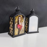 China Custom Blanks Christmas Lantern Hanging Led Garden Decorative Storm Light Sublimation Lanterns for sale