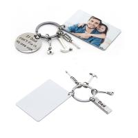 China Diy Custom Father'S Day Keychain Sublimation Daddy Photo Keyring for sale