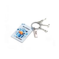 China Diy Custom Father'S Day Keychain Sublimation Daddy Photo Keyring for sale