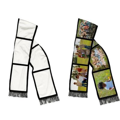 China 6 Panel Crystal Velvet Sublimation Scarf Blanks Custom Photo Panel Winter Scarf For Adult And Kids for sale