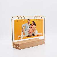 China Creative Double Sided Blank Sublimation Calendar Frame Display And Holder With Printable 7 PET Sheets for sale