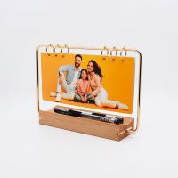 China Creative Double Sided Blank Sublimation Calendar Frame Display And Holder With Printable 7 PET Sheets for sale