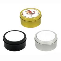China Sublimation Blank Metal Round Tin Box Metal Candle Jar Customized Printing Gift Metal Box for sale
