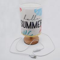 China Personalized Wood Base Desktop Sublimation USB Night Lamp Light With Printable PET Film For DIY Printing for sale