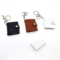 China Portable Diy Sublimation Mini Photo Album Keychain Custom PU Leather With Inner PVC Pages Blank Photo Frame Keyring for sale