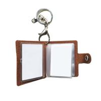 China Portable Diy Sublimation Mini Photo Album Keychain Custom PU Leather With Inner PVC Pages Blank Photo Frame Keyring for sale