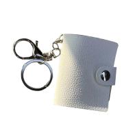China Portable Diy Sublimation Mini Photo Album Keychain Custom PU Leather With Inner PVC Pages Blank Photo Frame Keyring for sale