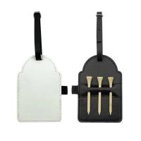 China Blank PU Leather Sublimation Golf Tee Bag Tag Blanks Father'S Day Gift Custom Leather Golf Tee Holder for sale