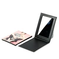 China Personalized Mini PU Leather Makeup Mirror Sublimation Makeup Mirror Blanks Portable Sublimation Pocket Mirror for sale