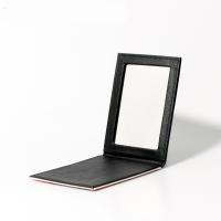 China Personalized Mini PU Leather Makeup Mirror Sublimation Makeup Mirror Blanks Portable Sublimation Pocket Mirror for sale