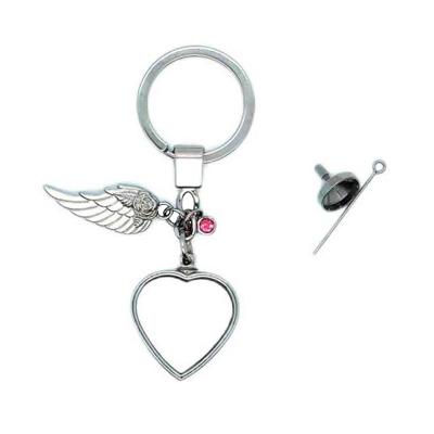 China Metal Blank Sublimation Urn Keychain For Ashes for sale